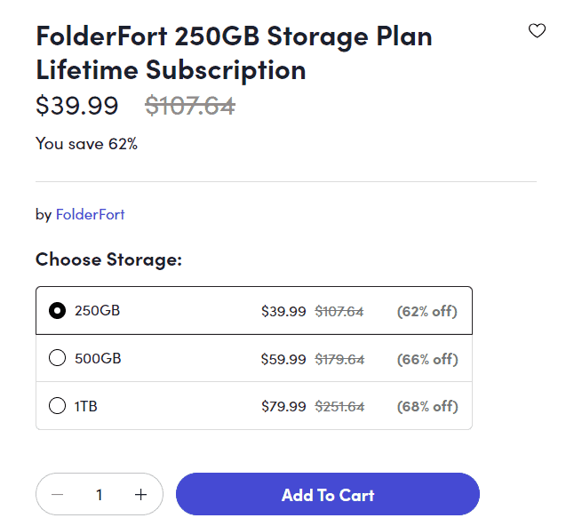 FolderFort Lifetime Deal: 250GB Cloud Storage Plan