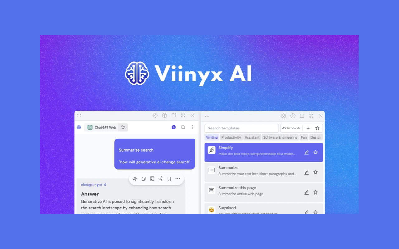 Viinyx Lifetime Deal: All in One Browser Assistant